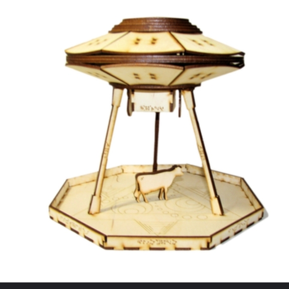 sanaloma | Games | Ufo Dice Tower Kit Sanaloma Wooden 3d Model Puzzle ...